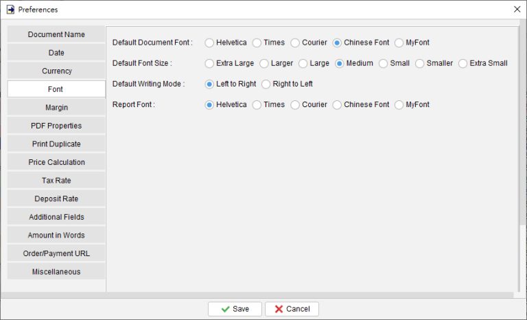 How to Adjust the Font Size for Documents - EasyBilling Help Center